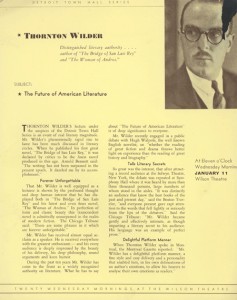 Today in History: Thornton Wilder | Citizen U Primary Source Nexus